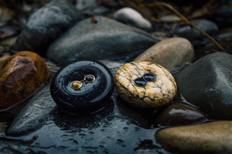 Premium Ai Image Illustration Of Buttons On A Rocky Surface Generative Ai