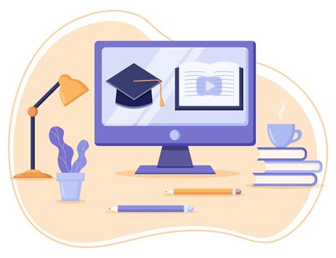 Premium Vector Concept Nline Classes On Monitor Screen For Elearning