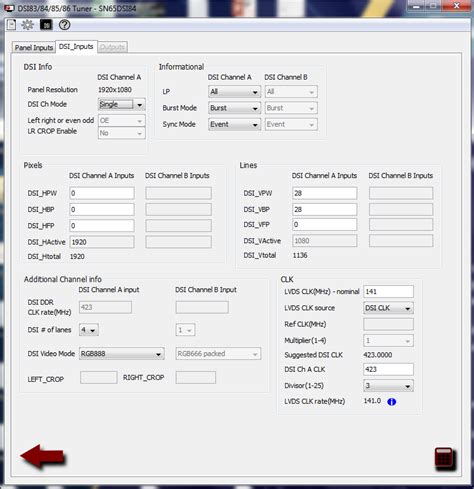 Sn65dsi84 Configuration Using Dsi Tuner Interface Forum Interface Ti E2e Support Forums