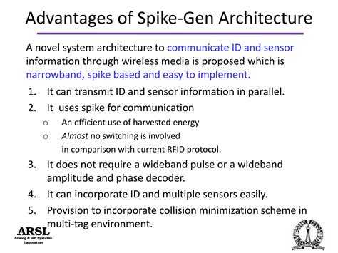 Novel Spike Based Architecture For Rfid And Sensor Communication System Ppt
