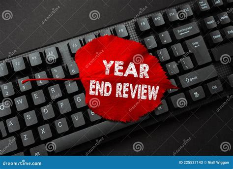 Text Caption Presenting Year End Review Concept Meaning Annual Assessment Of Achievement And