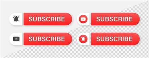 Premium Vector Youtube Subscribe Button With Notification Bell Icon