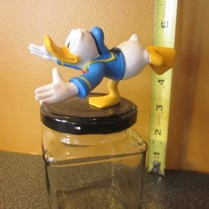 Donald Duck Vintage Figure Upcycled Onto Recycled Glass Jar Etsy
