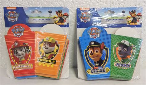 Paw Patrol Palomeros Botaneros Fiestas Cajas 10 Pz Recuerdos 8000