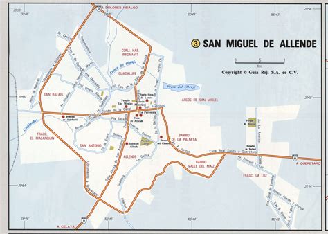 San Miguel De Allende City Map Free Detailed Map Of San Miguel De
