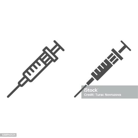 주사기 라인과 솔리드 아이콘 국제 치과 의사의 날 개념 흰색 배경에 바늘 기호 모바일 개념 및 웹 디자인을위한 윤곽 스타일 인 주사 주사기 바늘 아이콘 벡터 그래픽 단순함에