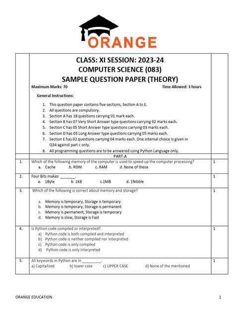 11th Cs Sample Paper Pdf Computer Data Storage Phishing