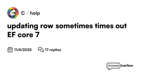 updating row sometimes times out ef core 7 c