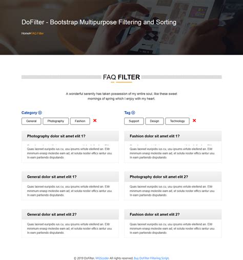 Dofilter Bootstrap Multipurpose Filtering And Sorting By Mgscoder