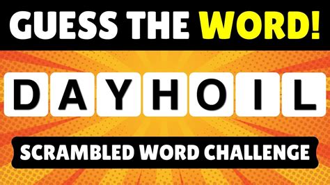 Guess The Jumbled Word Game Unscramble All 15 Scrambled Words Youtube