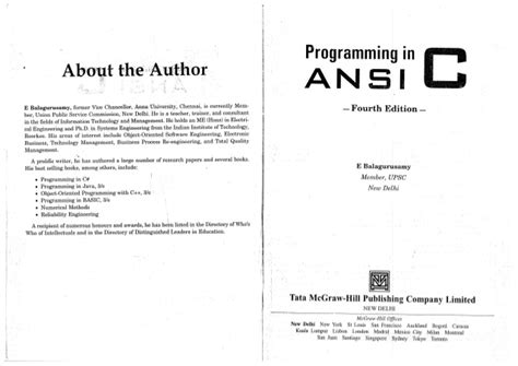 Programming In C By Balaguruswamy Ebook