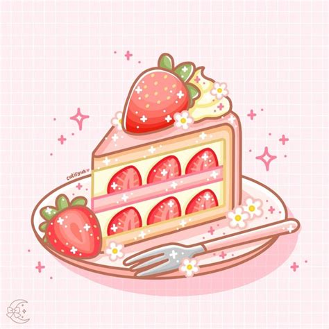 Kawaii Strawberry Shortcake Art Cute Drawings Cute Food Drawings