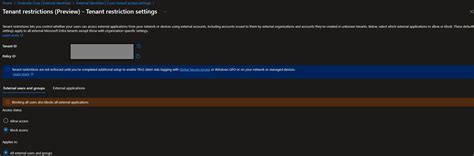 Can Tenant Outbound Settings Be Used For Enforcing Tenant Restrictions For Internal Accounts In
