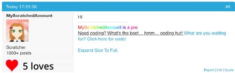 Forum Post Hearting Discuss Scratch