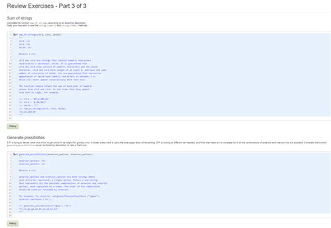 Solved Review Exercises Part 3 Of 3 Sum Of Strings Chegg Com