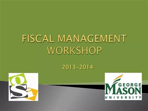 Ppt Fiscal Management Workshop Powerpoint Presentation Free Download