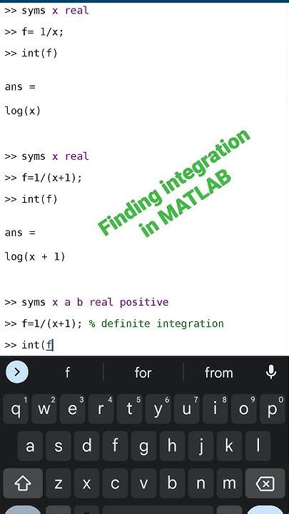 Finding Definite Integration In Matlab Math Maths Coding Mathworks Matlab Youtube