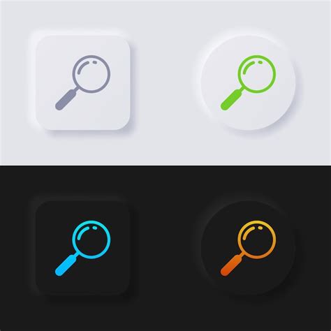 Premium Vector Magnifying Glass Icon Set Multicolor Neumorphism