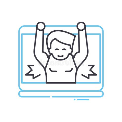 Virtual Trainer Line Icon Outline Symbol Vector Illustration Concept