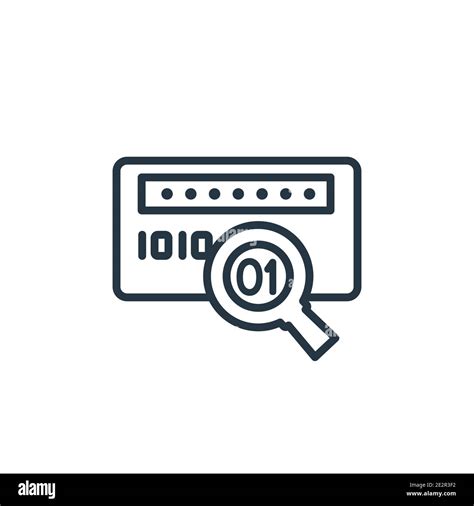 Binary Data Search Outline Vector Icon Thin Line Black Binary Data Search Icon Flat Vector