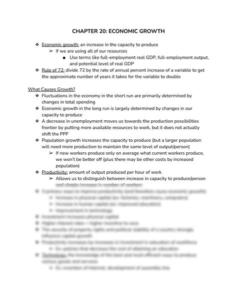 SOLUTION Macroeconomics Economic Growth Ch 20 Notes Econ 1010 Studypool