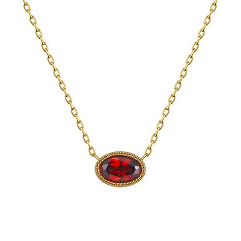 14k Gold Garnet Necklace Nikoo Jewellery 587 Chapel St South