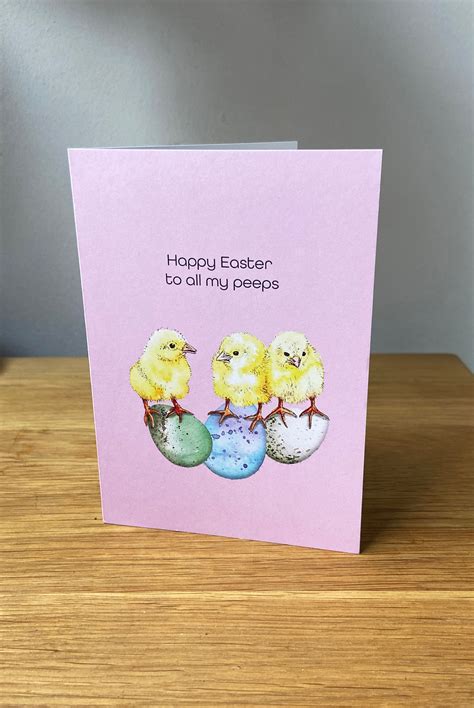 Easter Card All My Peeps Chicks Eggs Happy Easter Humour Illustration Etsy