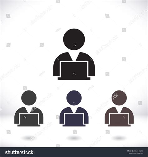 Man Laptop Vector Icon Stock Vector Royalty Free 1358649215 Shutterstock