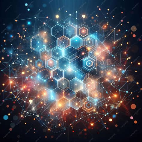 Premium Photo Abstract Background Hexagon Pattern With Glowing Lights