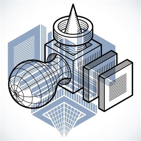 Premium Vector Engineering Three Dimensional Construction Abstract