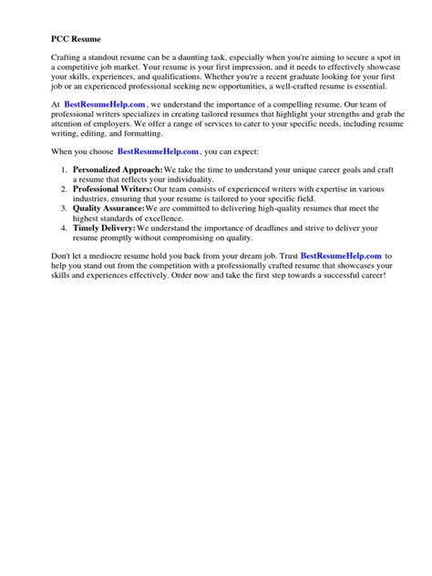 Pcc Resume Help Pdf Recruitment Résumé
