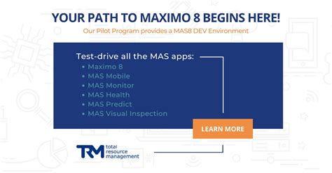 Upgrade Maximo 7 6 To Mas Pilot Program Total Resource Management