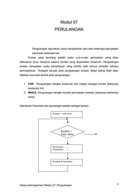 Algoritma Pemograman Looping Pengulangan Ppt