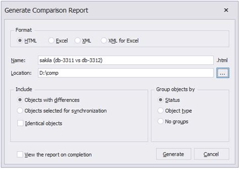 Dbforge Schema Compare For Mysql入门教程：生成比较报告dbforge 导出报告 Csdn博客