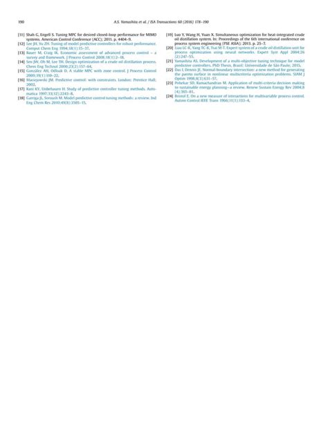 Tuning The Model Predictive Control Of A Crude Distillation Unit Pdf