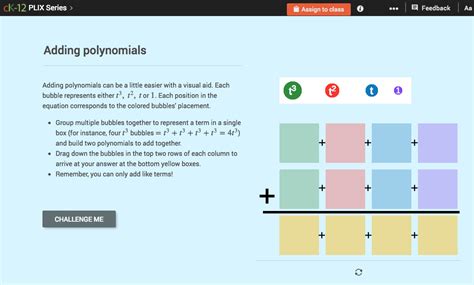 Addition And Subtraction Of Polynomials Adding Polynomials Interactive For 8th 10th Grade