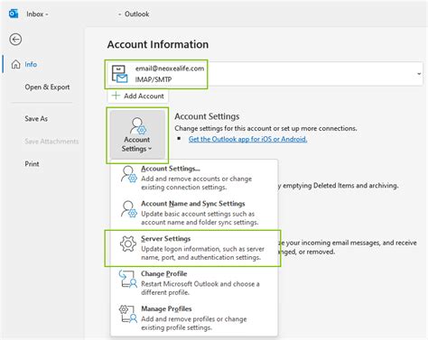 Setup An Email Account With Outlook Using Imap Windows Pc Neoxea
