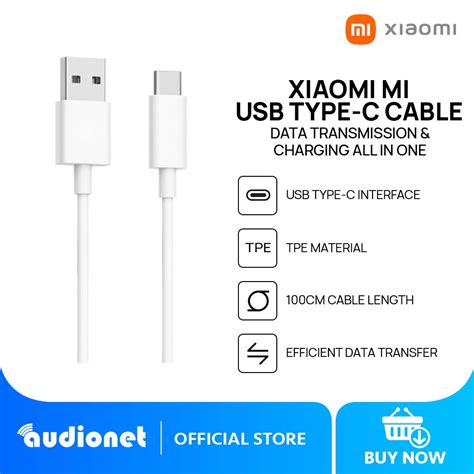Xiaomi Mi Usb Type C Cable Cm Cm Cable Length Usb C Port Tpe Material Shopee
