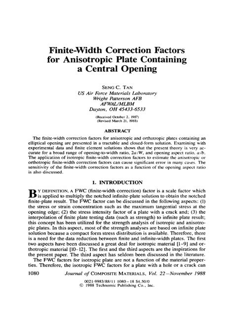Finite Width Correction Factors Download Free Pdf Fracture