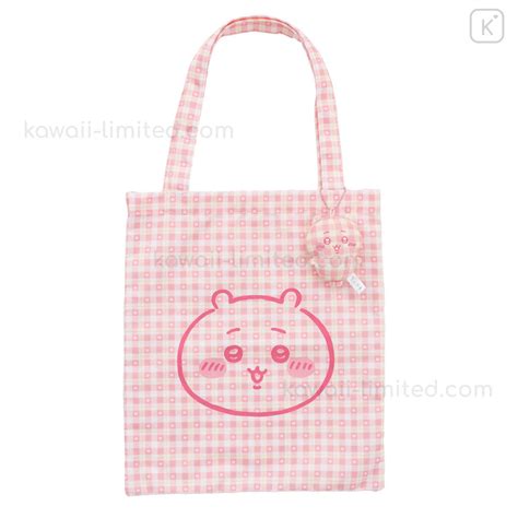 Japan Chiikawa Tote Bag With Plush Mascot Chiikawa Check Pink