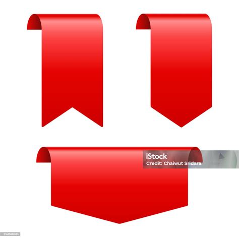 3d 빨간 책갈피 태그 판매 흰색 배경에 고립 벡터 일러스트 레이 션 3차원 형태에 대한 스톡 벡터 아트 및 기타 이미지 3차원 형태 가격 곡선 Istock