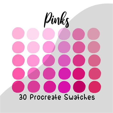Procreate Palette Swatches Procreate Color Palette Soft Palette Pink Swatches Ipad Pink
