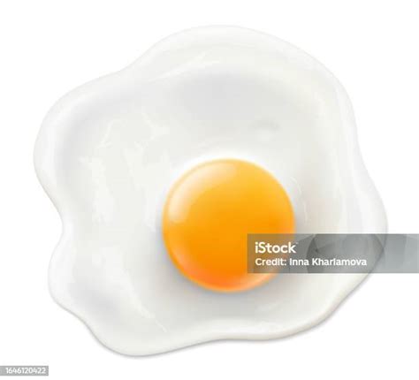 하얀 배경에 분리된 맛있는 프라이드 치킨 달걀 고전적인 단백질이 풍부한 아침 식사 평면도 건강한 식단 사실적인 3d 벡터 일러스트레이션 3차원 형태에 대한 스톡 벡터 아트