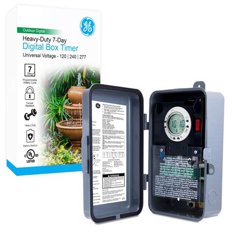 Ge 7 Day Digital Pool Timer Switch 2hp 40a Load Capacity Pool Pump Timer Outdoor Nema 3r Rated