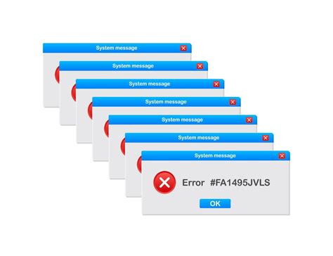 Vintage User Interface Critical Error Warning Message Vector Stock