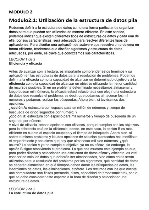 Modulo Algoritmo y estructura de datos MODULO Modulo Utilización de la estructura de
