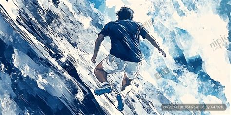 Ai创作图奔跑的人青春 运动员插画 原创插画运动员 自由奔跑的少年 运动系列插画 手绘奔跑的少年 插画运动员 运动人物运动海报背景 蓝色运动会