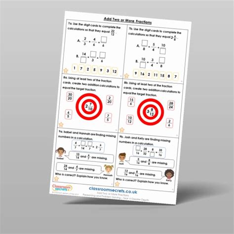 Year 4 Add Two Or More Fractions Reasoning And Problem Solving Resource Classroom Secrets