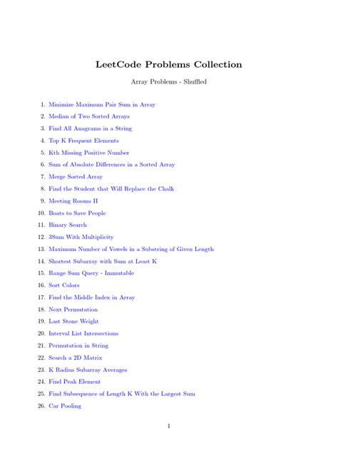 Leetcode Problems Collection Pdf String Computer Science