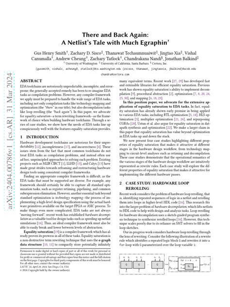 there and back again a netlist s tale with much egraphin pdf hardware description language